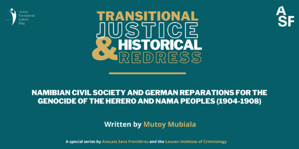 Namibian civil society and German reparations for the genocide of the ...